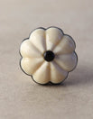 Stylish Cream Floral Resin Bone Kitchen Cabinet Knob With Black Border ...